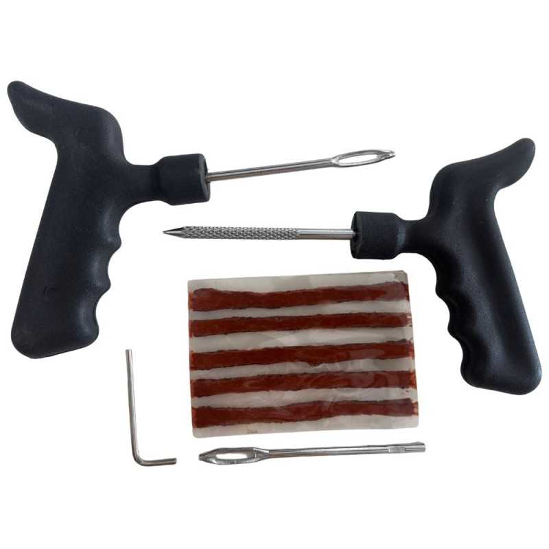 Kit de reparación de pinchazos turismo con 5 mechas, disolución, aguja ...